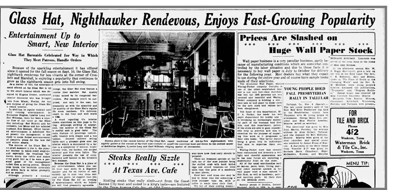 Glass Hat to Open on Saturdays – DDA